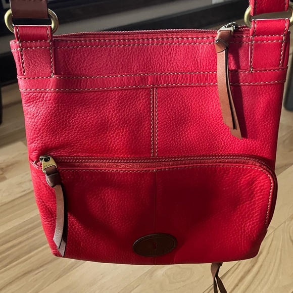 Fossil | Bags | Fossil Red Leather Crossbody Bag | Poshmark
